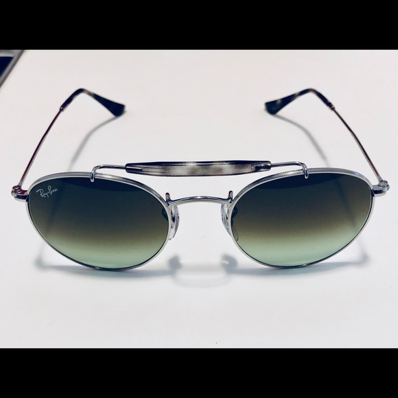 Ray-Ban | Accessories | Rayban Sunglasses Silver Metal Green Gradient 5 ...